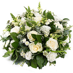Classical White Posy - Funeral Flowers Ealing